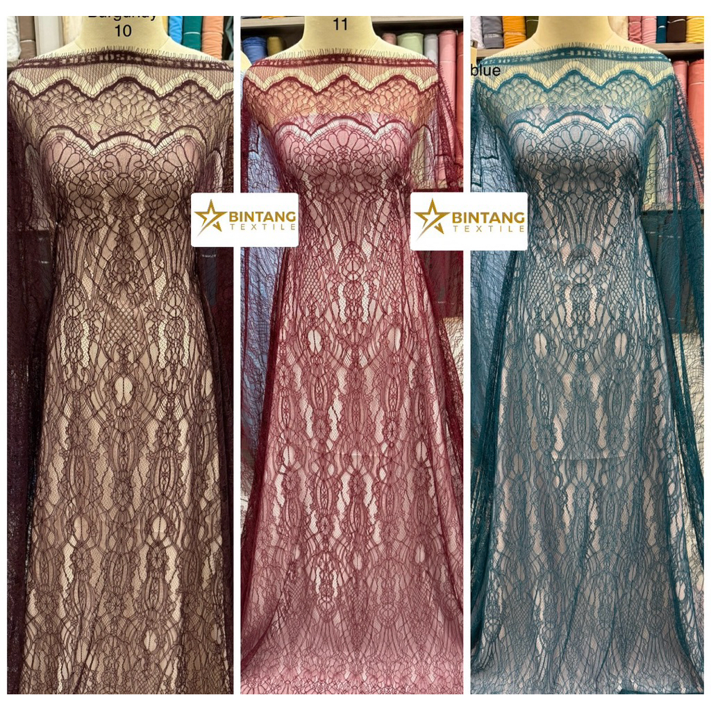 Jual Kain Brokat Chantily Lace Panel 3meter premium / bahan gamis ...
