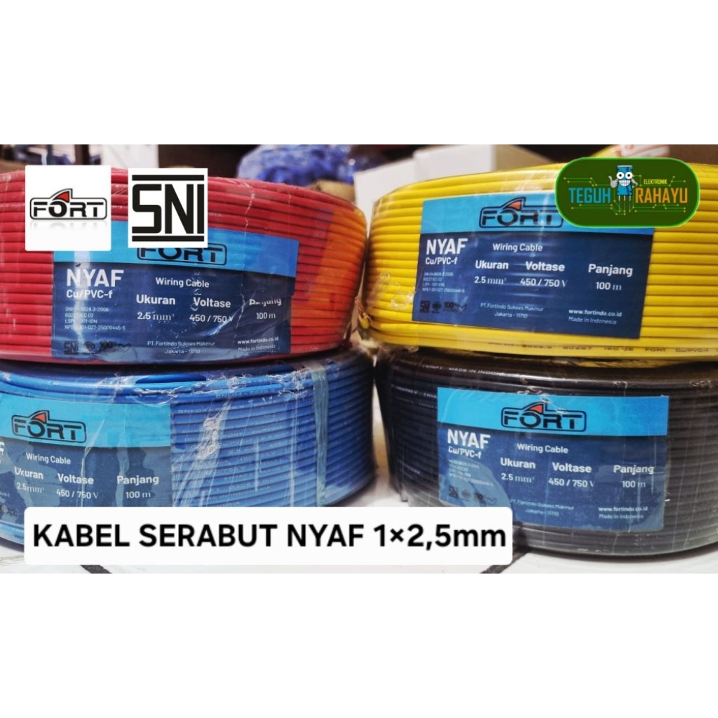 Jual KABEL SERABUT NYAF 1×2,5mm MERK FORT (SNI/TEMBAGA MURNI) METERAN | Shopee Indonesia