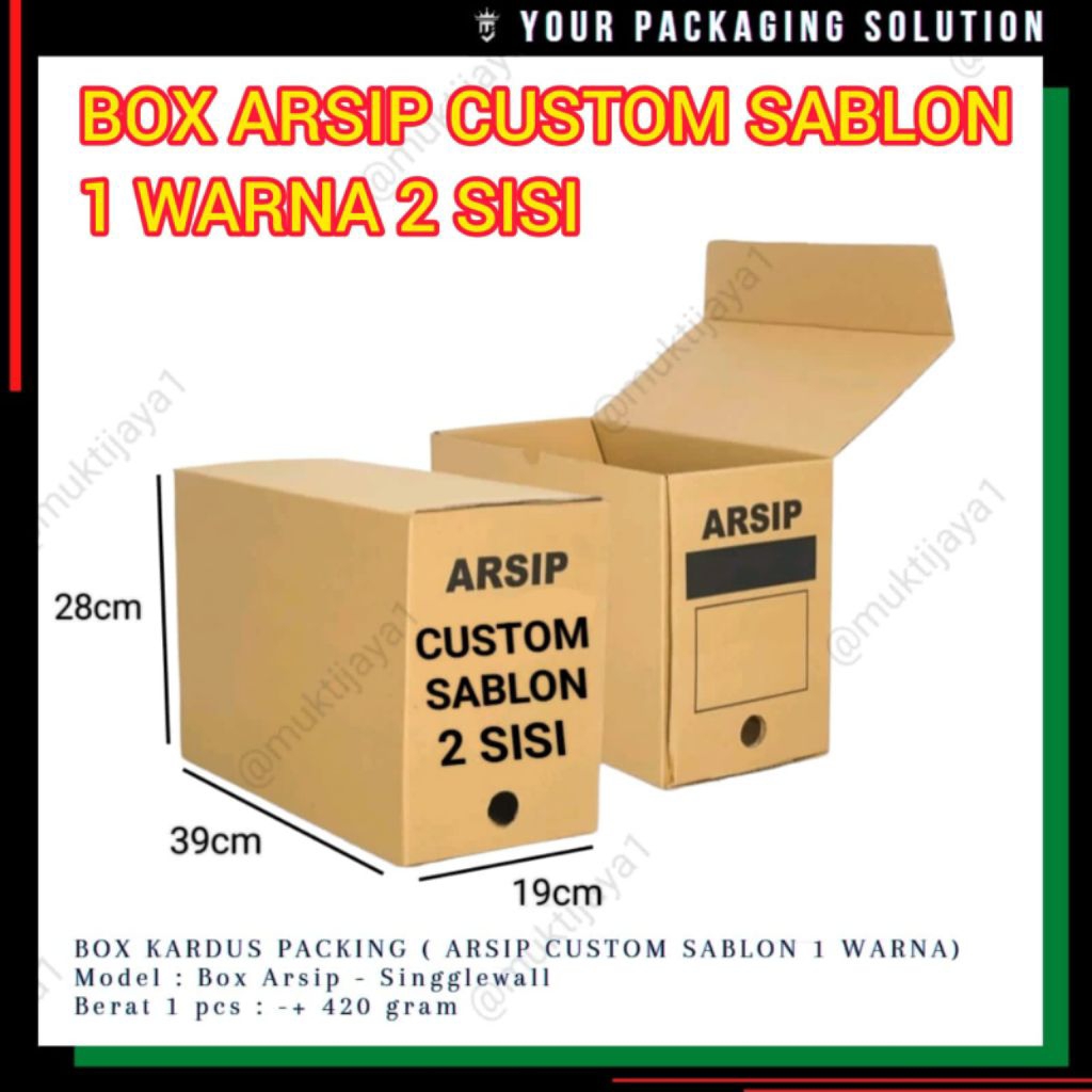 Jual BOX ARSIP 1 CUSTOM SABLON • UK. 39x19x28cm • CUSTOM SABLON 1 WARNA ...