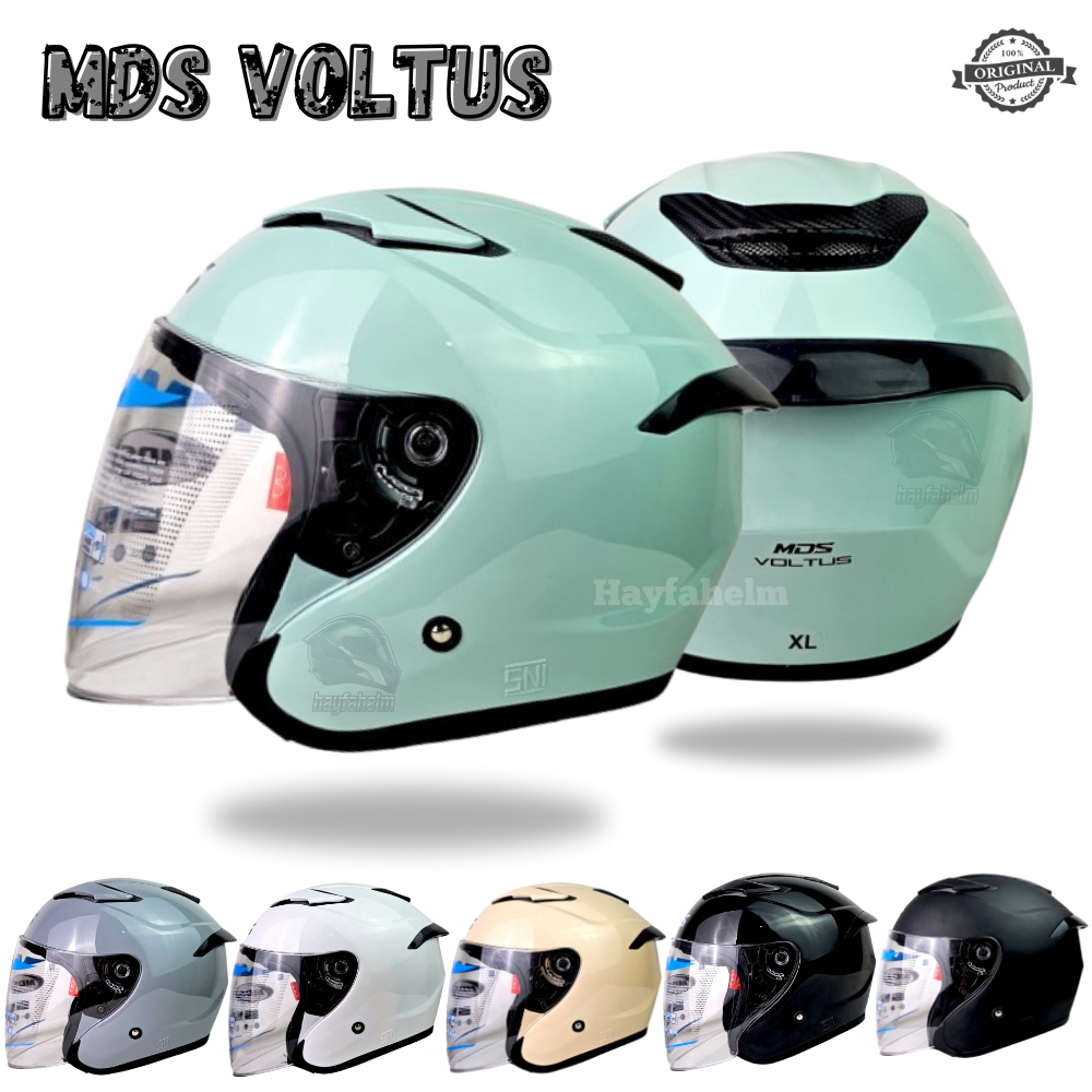Jual Helm Mds Voltus Solid Sage Green | Helm Half Face Single Visor ...