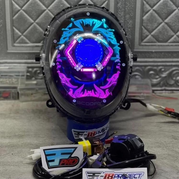 Jual Headlamp Custom Biled AES - Honda Scoopy 2017-2019 | Shroud BMW 5D ...