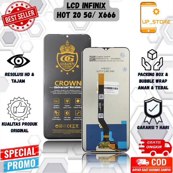 Jual LCD TOUCHSCREEN INFINIX HOT 20 5G / X666 / X666B ORIGINAL FULLSET ...