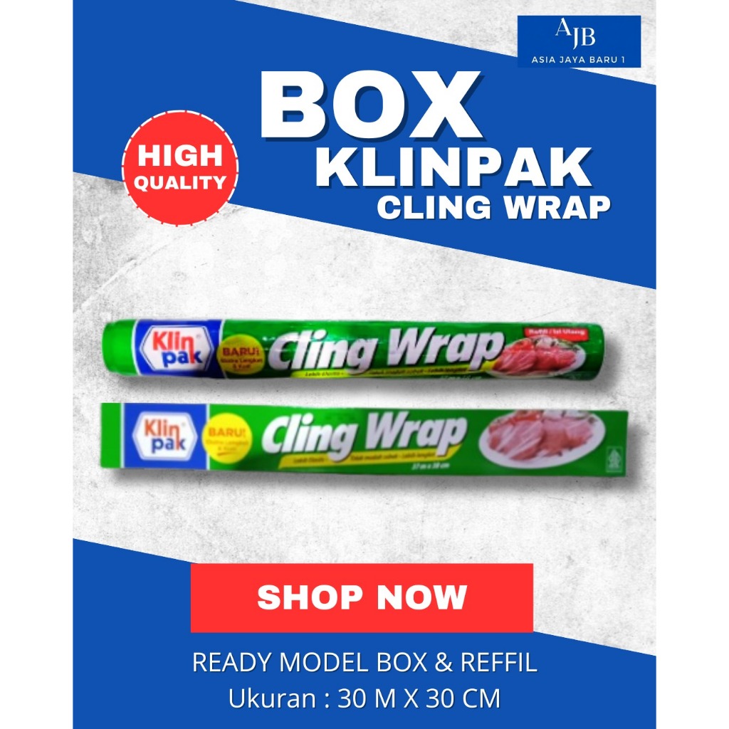 Jual Cling Wrap/Plastik Wrap Merk Klin Pak Uk. 30m x 30cm Box & Refill ...