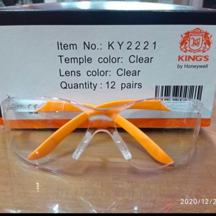 Jual Kacamata Safety King Kings KY 2221 KY2221 Clear Orange Oren Bening ...
