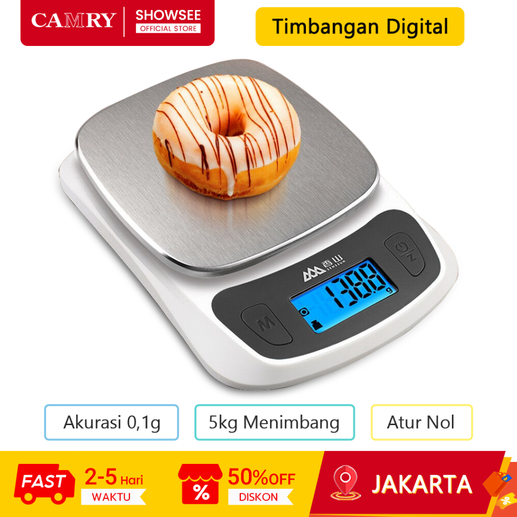 Jual Camry Timbangan Digital EK3648H Akurasi 0,1g 5kg Menimbang Kitchen ...