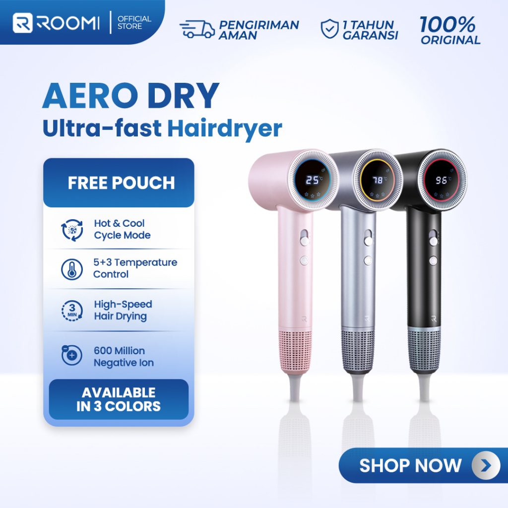 Jual ROOMI Aero Dry High Speed Hair Dryer Pengering Rambut Profesional ...