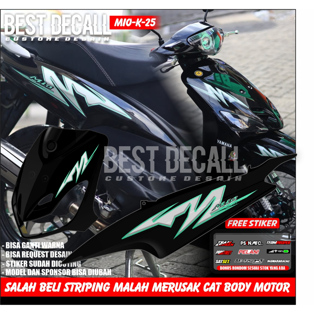 Jual Striping Mio Sporty / Old / Smile Transparan – Warna Kuning Hitam ...