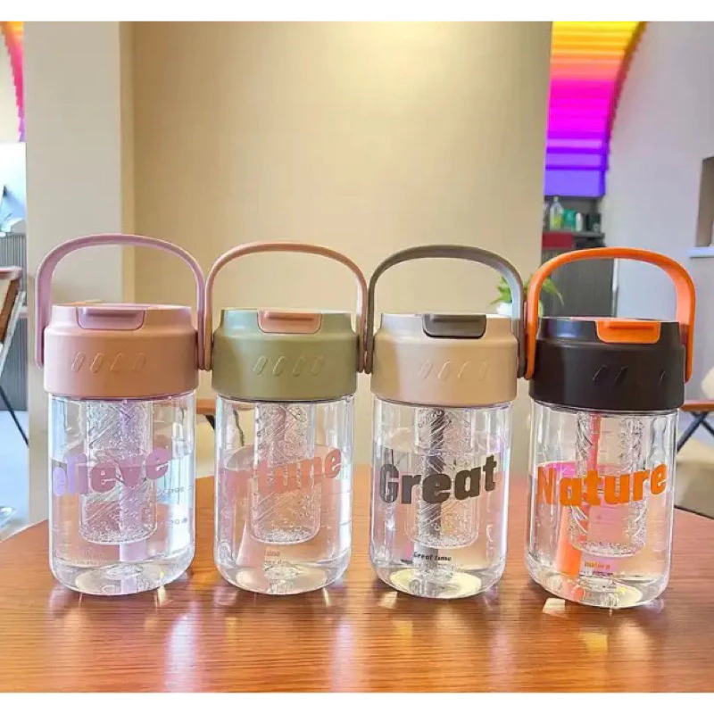 Jual Botol minum infused Water bening 800ml /Tumbler Aesthetic Gelas ...