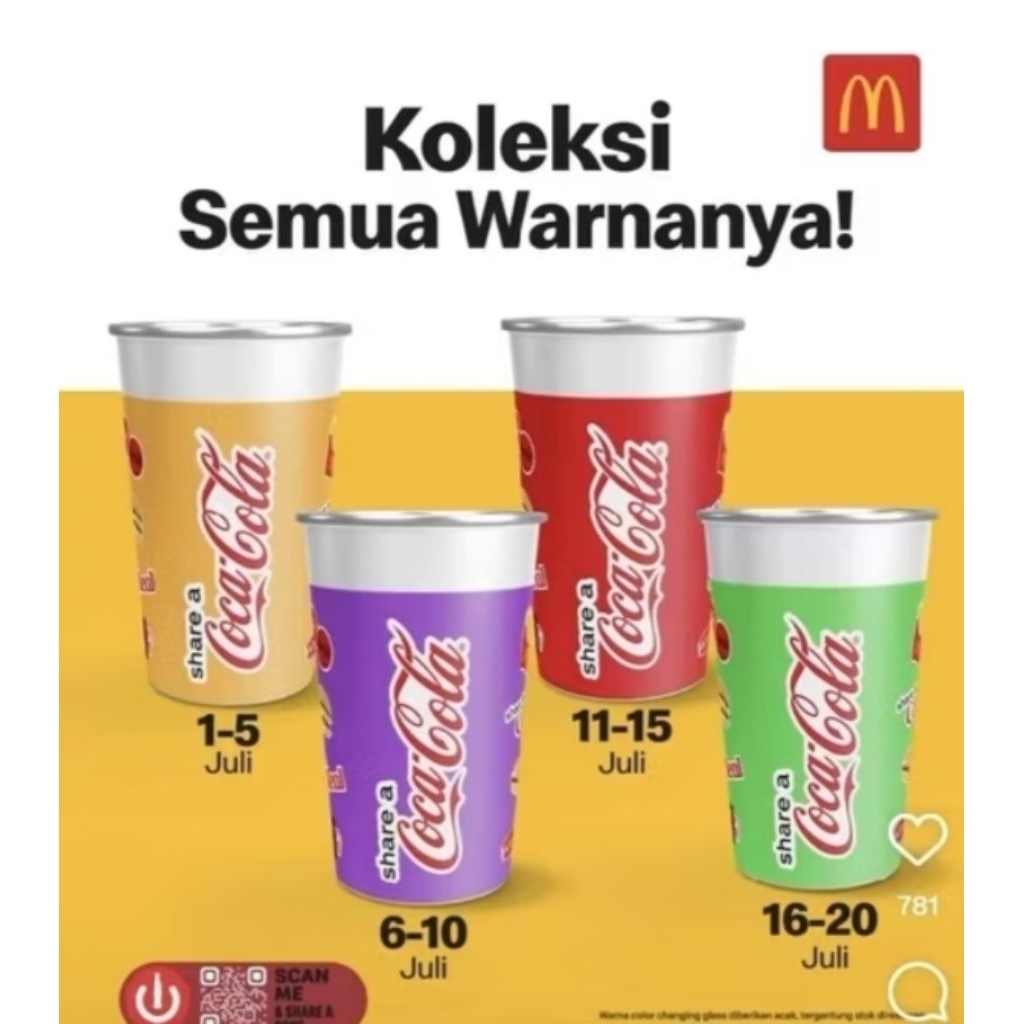 Jual McDonald x Coca cola color changing cup limited edition. | Shopee ...