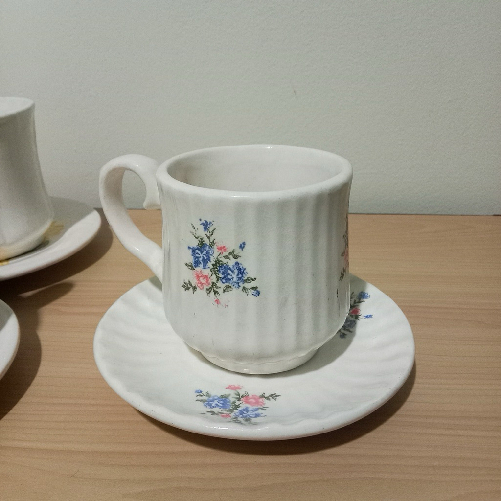 Jual vintage glass / Ceramic glass / Cup set / Cangkir aesthetic ...