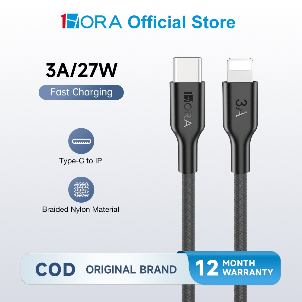 Jual 1HORA PD27W Kabel Data Type C To IP Fast Charging For Phone 6-14 ...