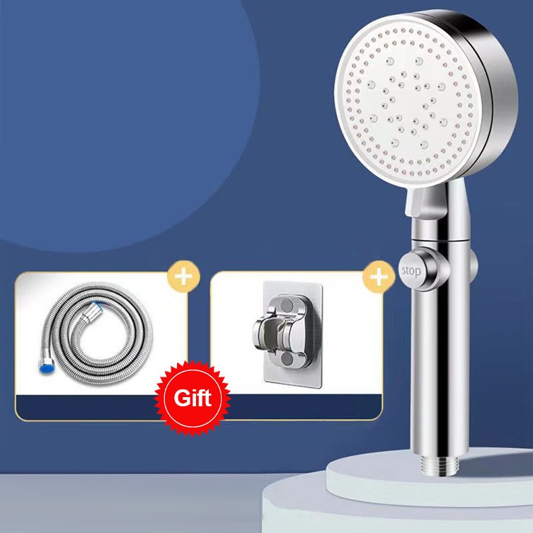 Jual Kepala Shower Mandi SILVER Premium 5 Mode Air Shower set Head ...