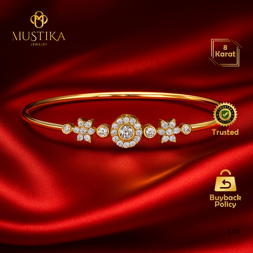 Jual Gelang Emas 8K / 375 Model Bangle Keroncong Fashion [Tika] Mustika Gold Jewelry | Shopee ...