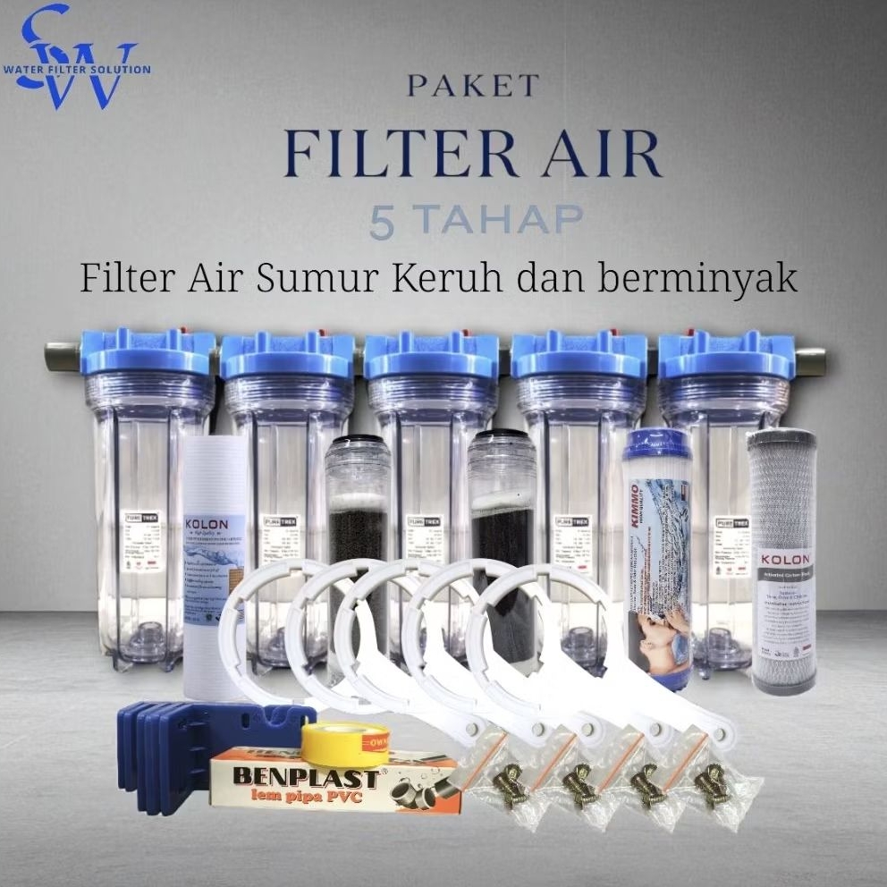 Jual Paket Filter Air Zat Besi 5 Tahap / Saringan Air Sumur Bor ...