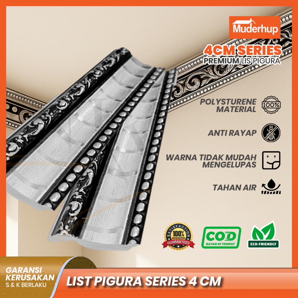 Jual Muderhup Material Bingkai Lis Pigura / Lis Plafon 4CM Series ...