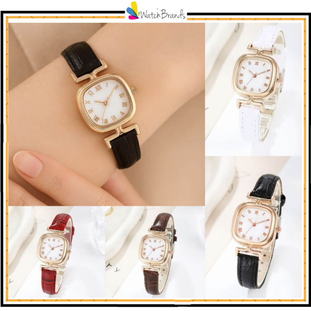 Jual WBS Jam Tangan Quartz Strap PU Analog Casual Gaya Retro Wanita Persegi Watch Korean Fashion ...