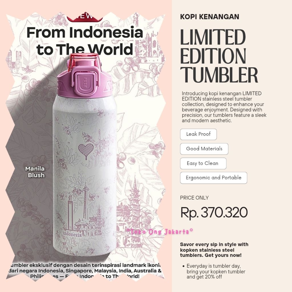 Jual TUMBLER KOPKEN LIMITED EDITION! SUDAH TIDAK BISA UKIR NAMA YA ...