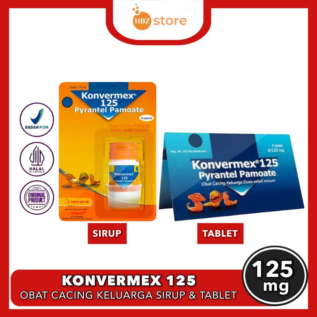 Jual Konvermex 125 Syrup Rasa Jeruk dan Tablet Pirantel Pamoat 10ml ...