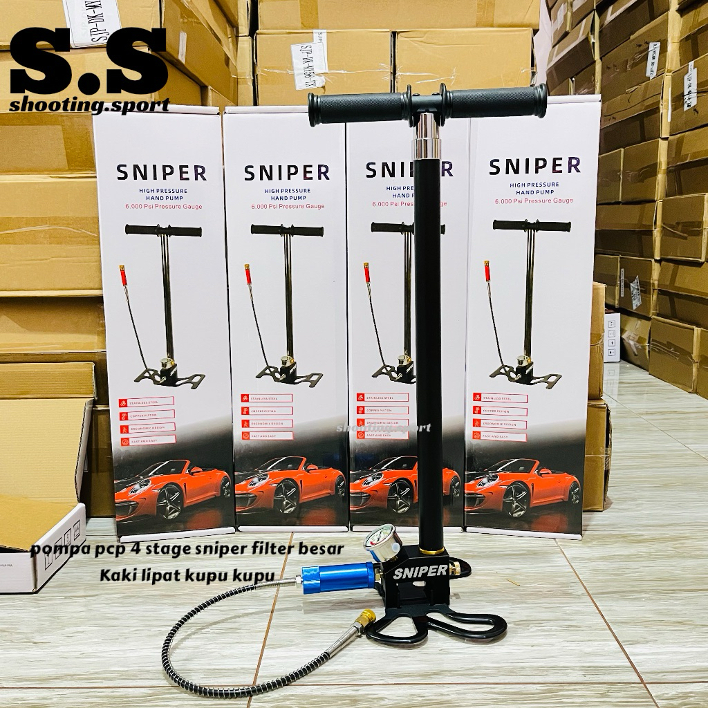 Jual pompa pcp 4 stage 6000 psi filter besar SNIPER warna hitam,Pompa ...