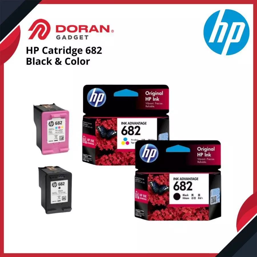 Jual HP Cartridge Tinta HP 682 Black + HP 682 Tri Color Original Ink ...