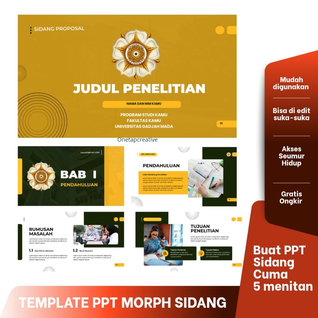Jual Onetapcreative - Template Powerpoint Morph Sidang Skripsi Sempro Semhas | Powerpoint Morph ...