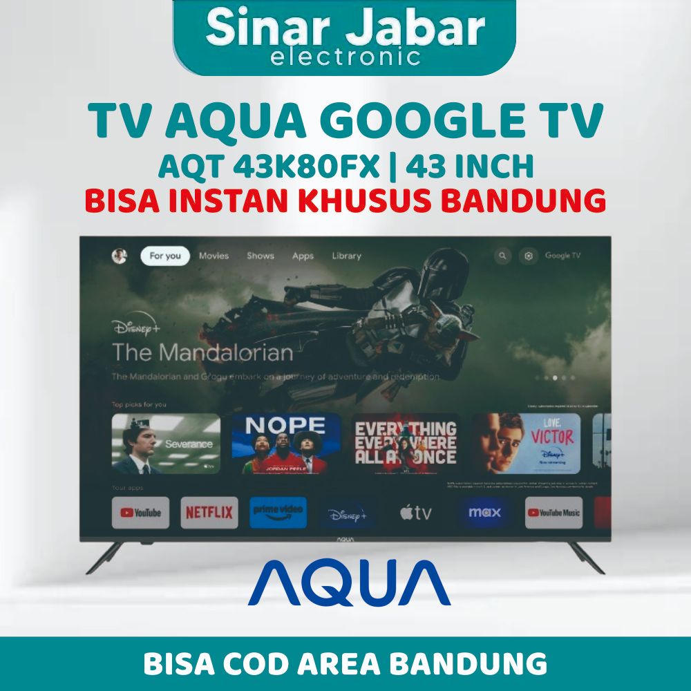 Jual LED TV AQUA AQT 43K80FX LED 43 FULL HD USB MOVIE DIGITAL GOOGLE TV ...