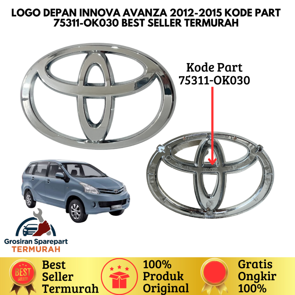 Jual Logo Emblem Depan Toyota Innova Avanza 2012–2015 Original Part ...