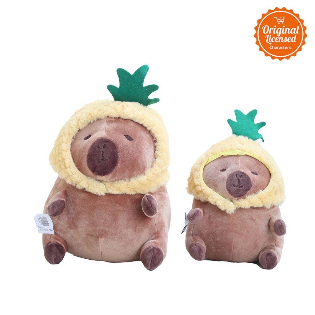 Jual Boneka Kapibara Lucu Baby Duduk Pakai Topi Nanas 30 cm dan 20 cm ...