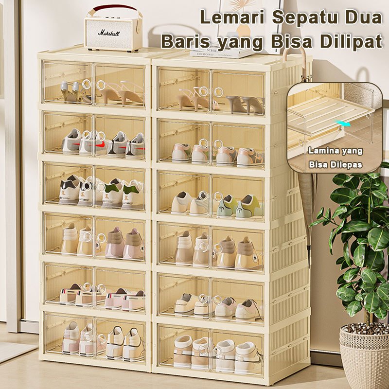 Jual Kotak Penyimpanan Sepatu Lipat, Kotak Sepatu Anti Debu Tanpa ...