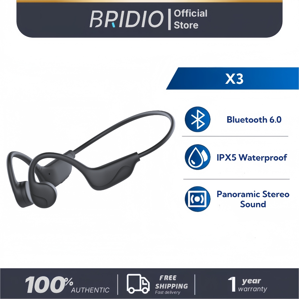 Jual Bridio X3 Wireless Headphone Bluetooth Bone Conduction Headphone ...