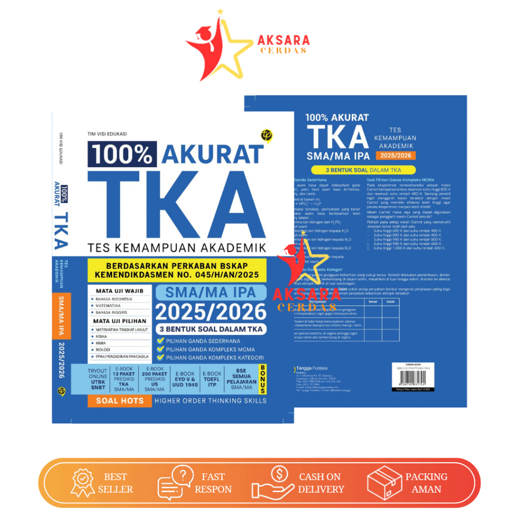 Jual Buku 100% Akurat TKA Tes Kemampuan Akademik SMA MA IPA 2025 2026 3 ...