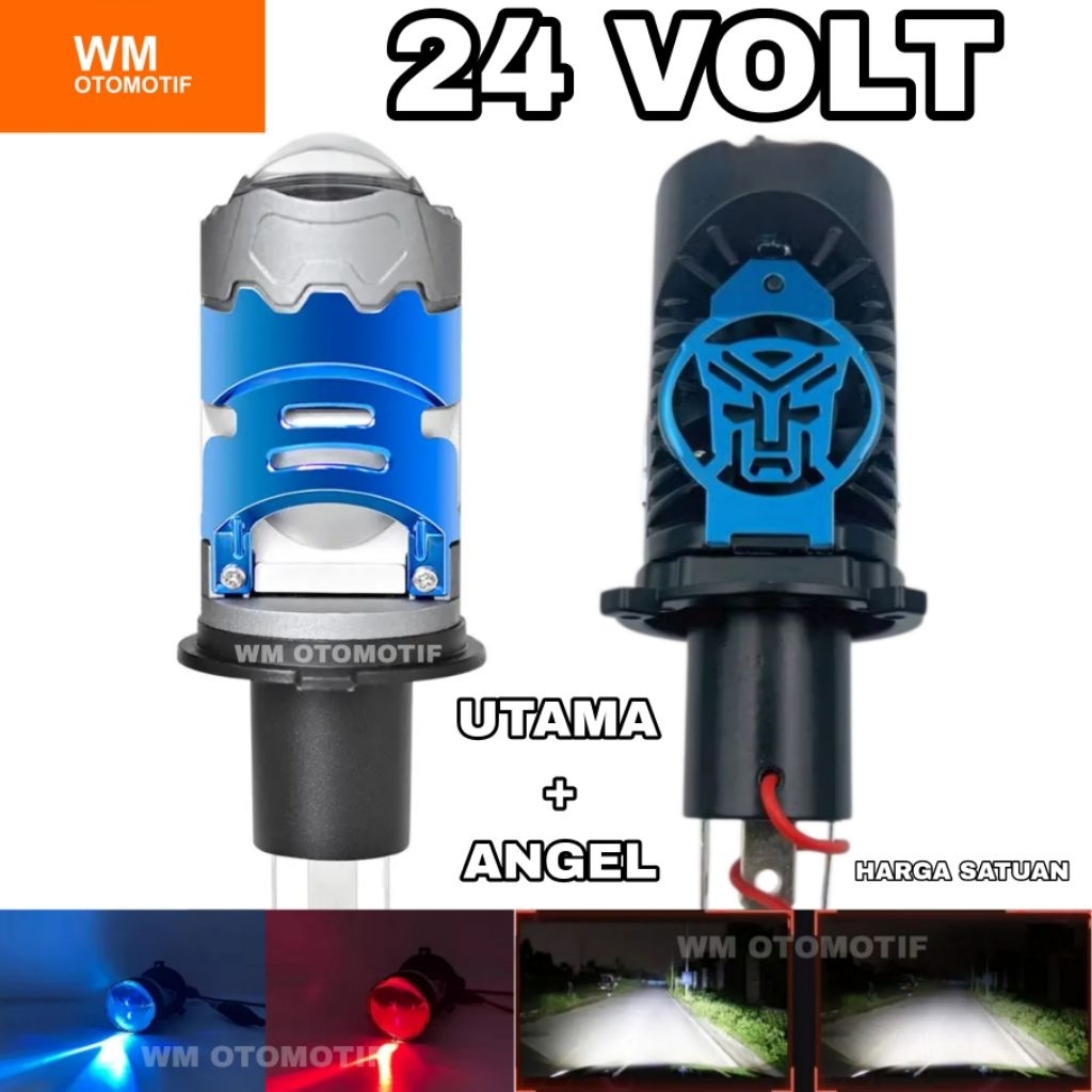 Jual Lampu LED Depan 24 Volt Projector P5 PRO Angel Utama Demon Kipas ...