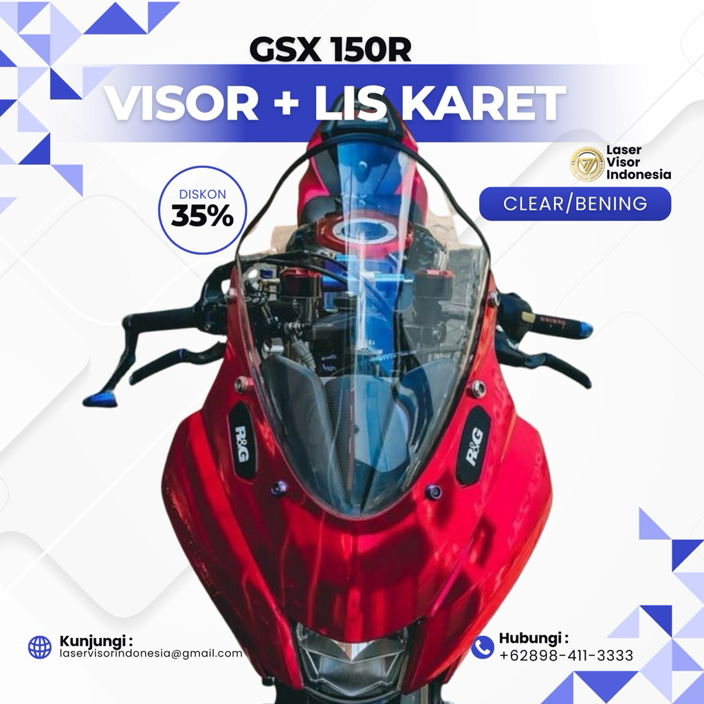 Jual Visor gsx 150 R + lis karet - Windshield gsx 150 R jenong | Shopee ...