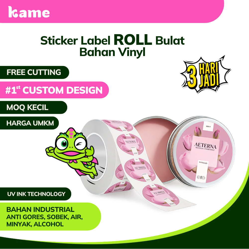 Jual Cetak Stiker Label Roll UV INK Vinyl | Stiker Roll Custom Bulat ...