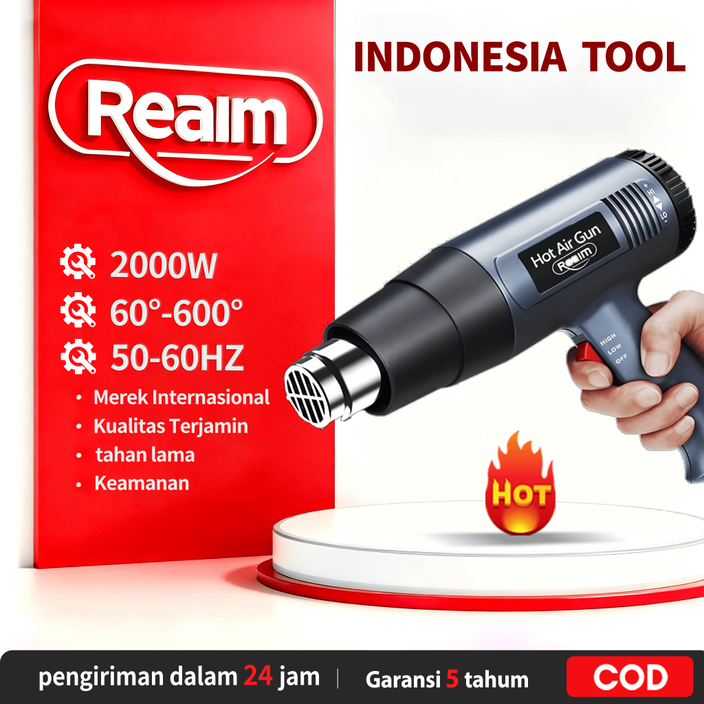 Jual Reaim 500W Heat Gun 220V Pistol Angin Panas Heat Gun Pro Senapan ...