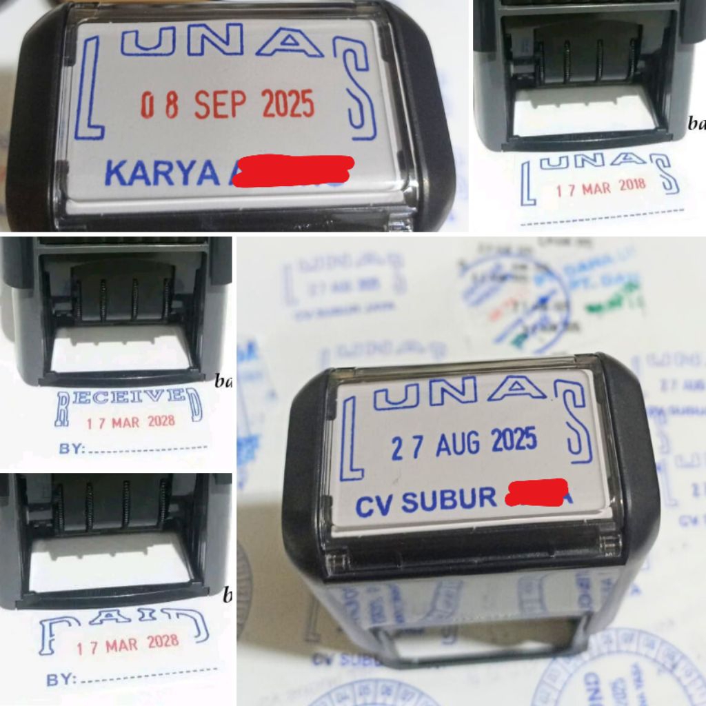 Jual Stempel PAID LUNAS RECEIVED dengan Tanggal Otomatis Tinta Bisa ...
