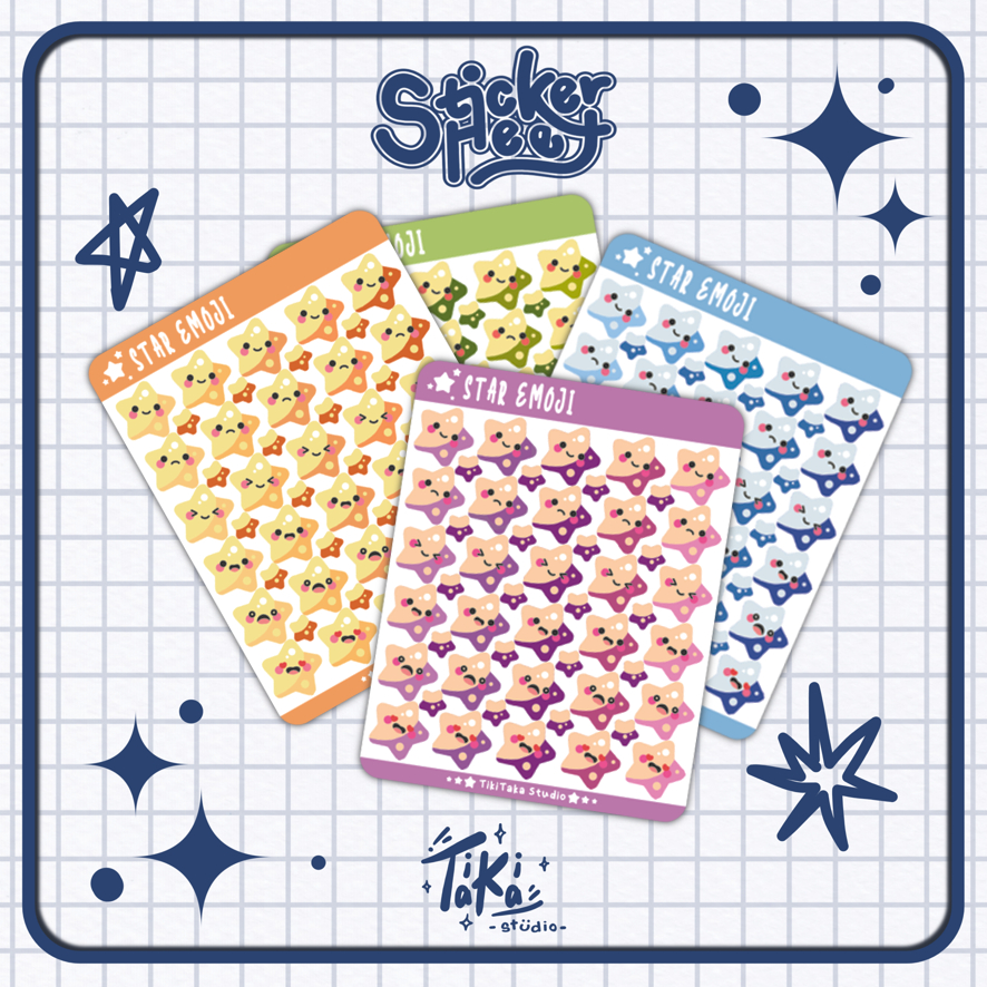 Jual Star Emoji Sticker / Sticker Reward with cute Emoji / Stiker ...