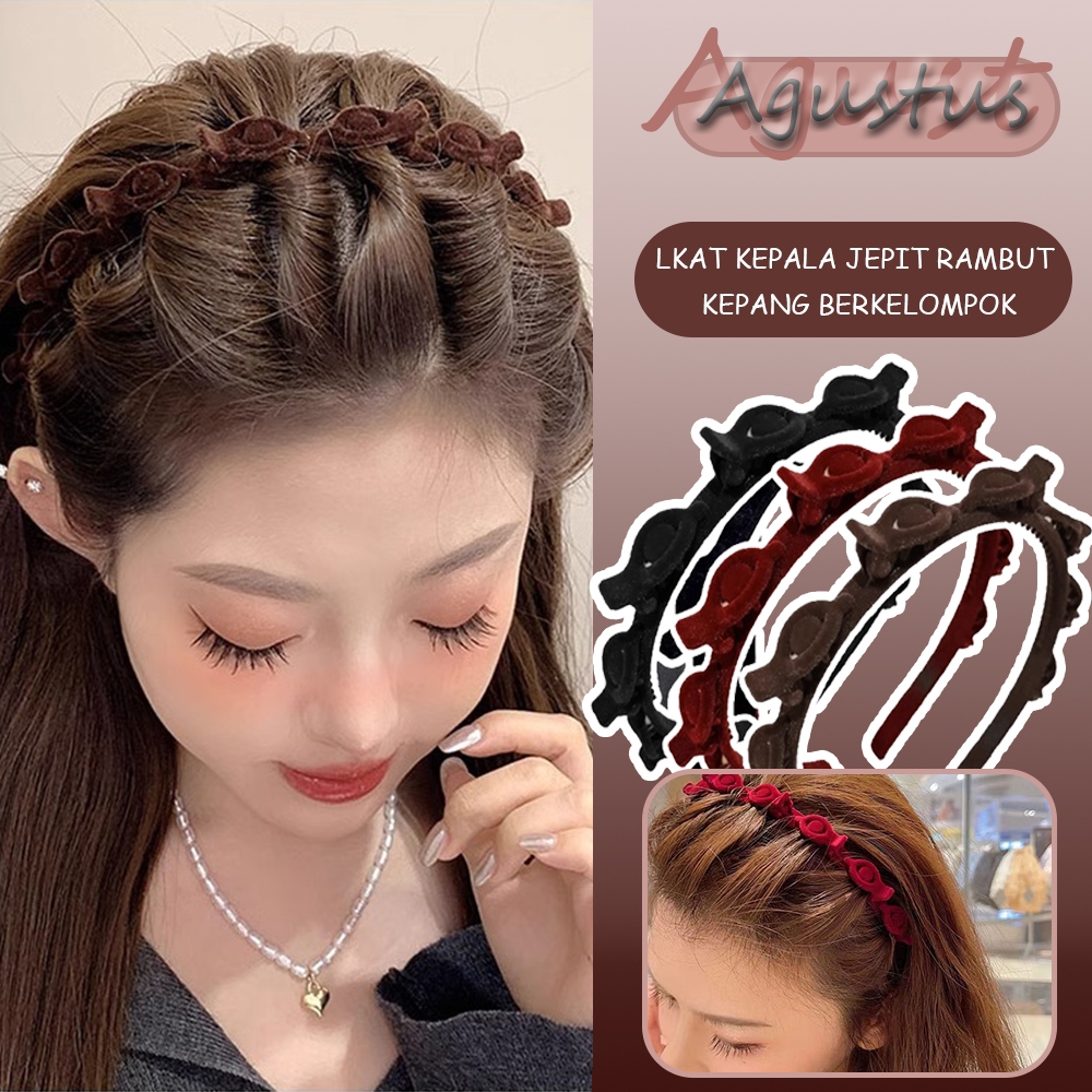 Jual Bando Rambut 2in1 Jepit Beludru Premium Dan Bando Jepit Multi ...