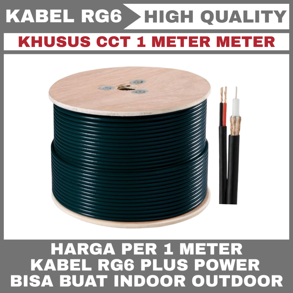 Jual KABEL CCTV RG6 PER 1 METER PLUS POWER HIGH QUALITY | Shopee Indonesia