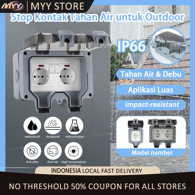 Jual COD 50V-440V Outdoor Waterproof Socket, EU Standard Waterproof ...