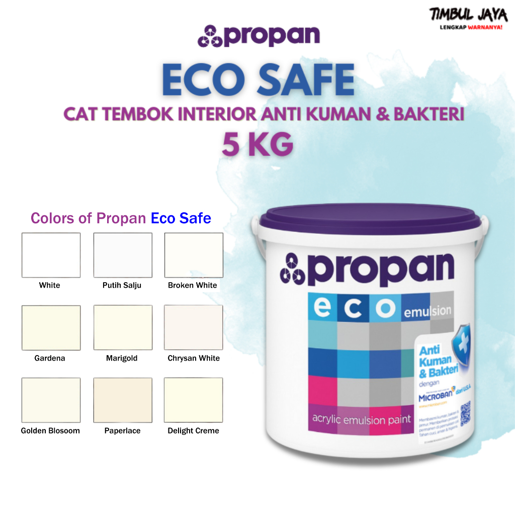 Jual Cat Tembok Propan 5 Kg Eco Safe Interior Hasil Matt Anti Bakteri ...