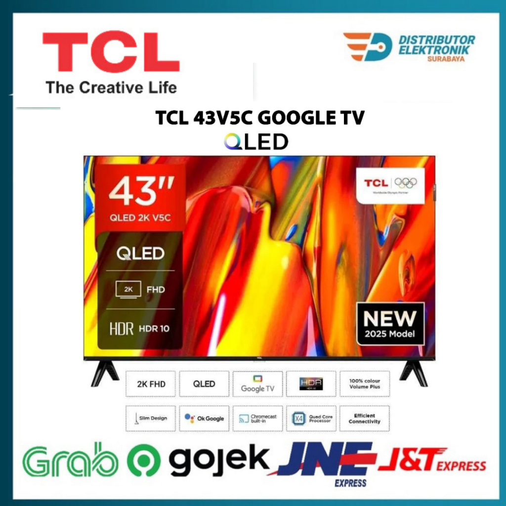 Jual TCL Ultimate QLED FHD TV 43 inch V5C - HDR 10 - Dolby Audio - Google Play/Netflix/Youtube ...