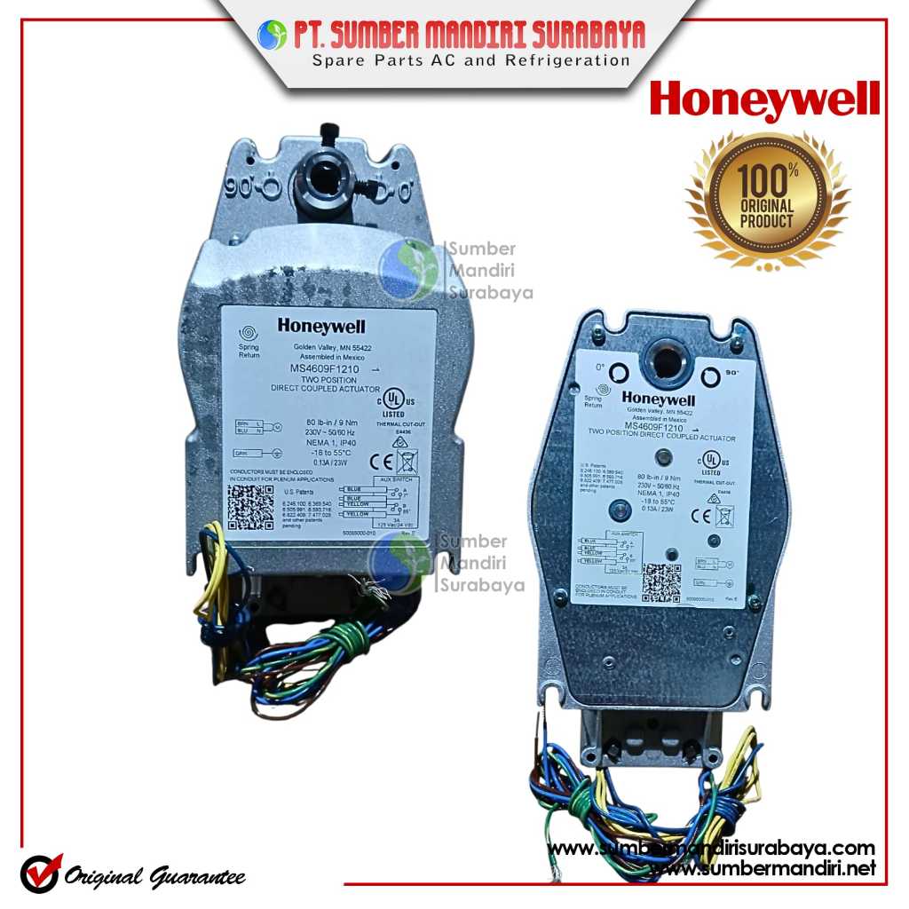 Jual HONEYWELL GFD (MS4609F1210/B) FIRE DAMPER ACTUATOR UL555S, 9 NM ...