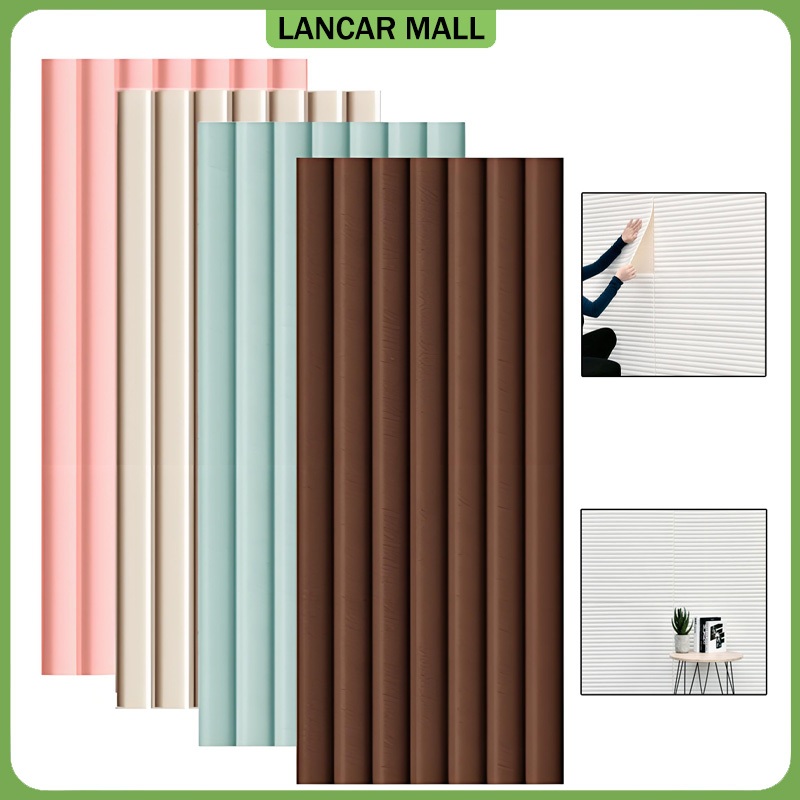 Jual Walpaper Stiker Dinding 3D Pola Garis Silinder / Walpaper Stiker ...