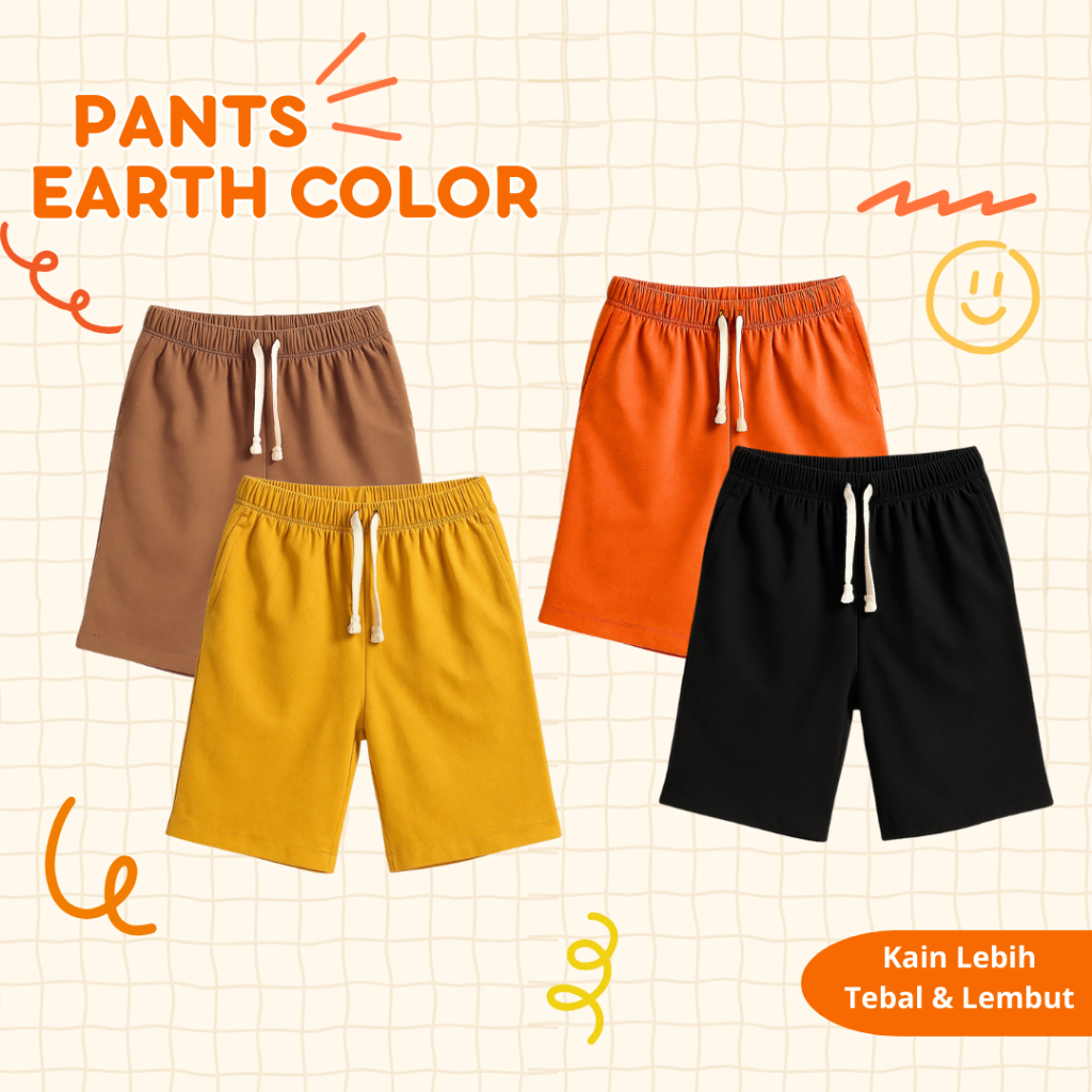 Jual KIDS CELANA ANAK PDK EARTH COLOR Celana Pendek Anak 4-6 Tahun ...