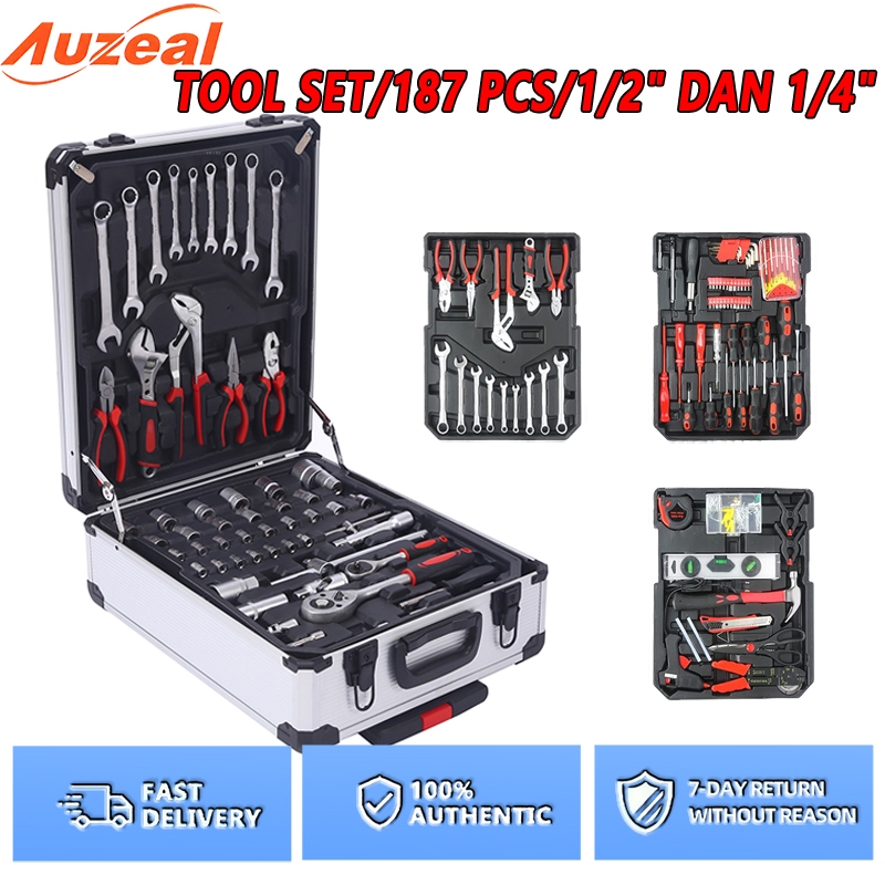 Jual Tool Kit 187pcs Perkakas Bengkel Dan Rumah Koper Lengkap koper abu ...