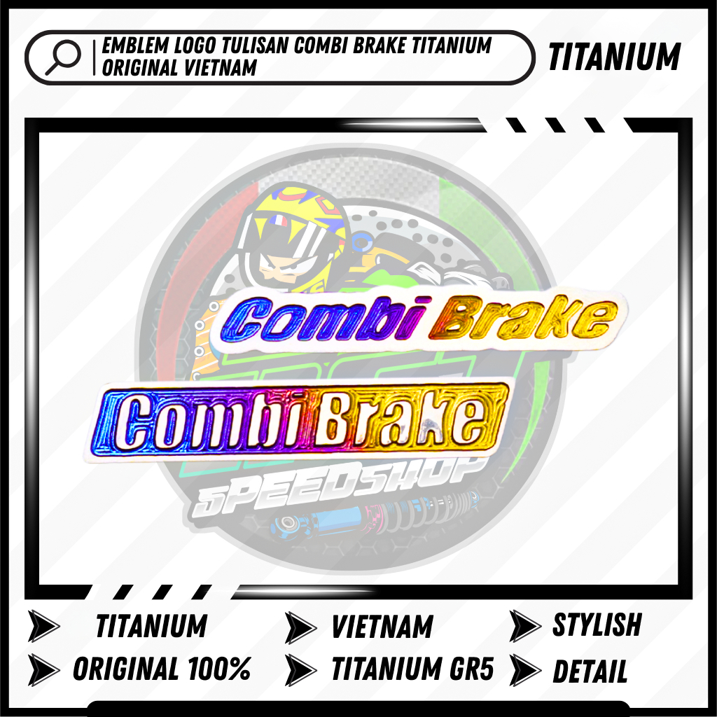 Jual Emblem Logo Tulisan Combi Brake Titanium Original Vietnam | Shopee ...