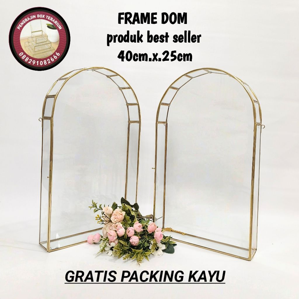 Jual frame dome SIZE 25x40x5 kotak kaca lengkung sabit elegan cantik ...