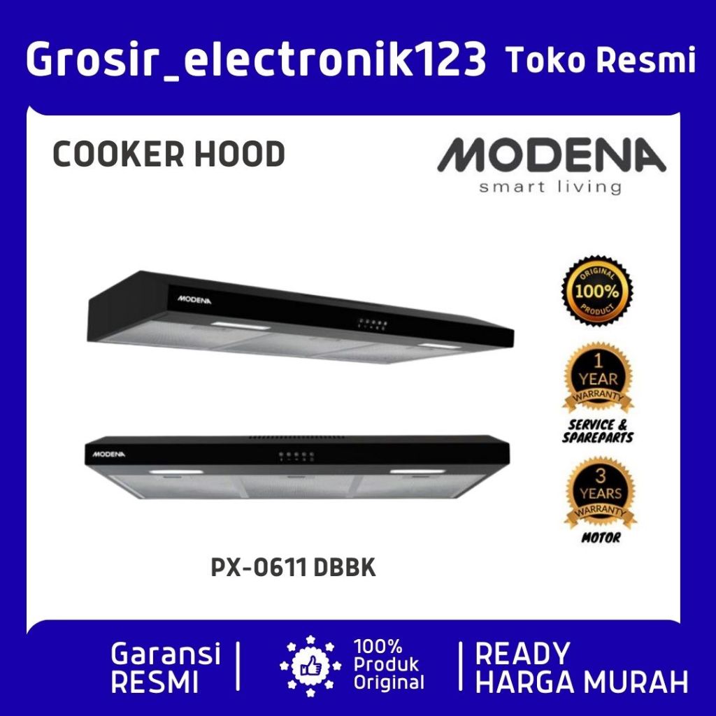 Jual MODENA Cooker Hood Esile 60cm PX 0611 DBBK | PX-6001 DBBK | PX ...