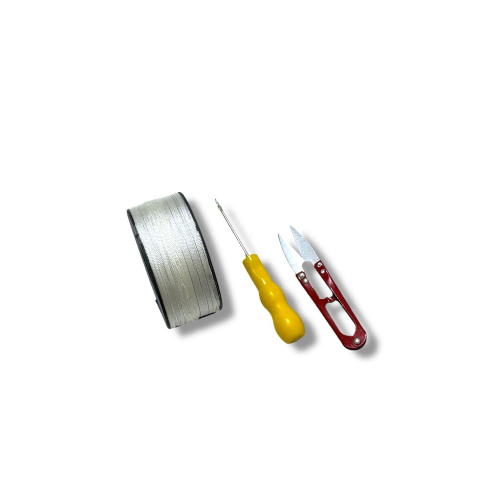 Jual Paket Sol Jarum,Benang nilon putih 30 meter, Gunting benang ...
